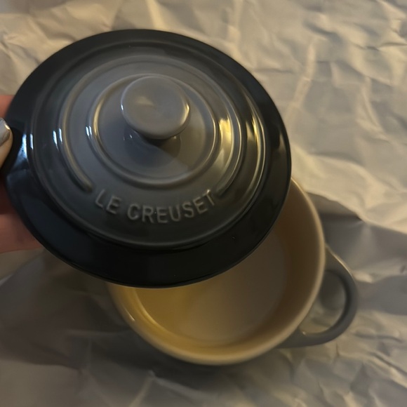 Le Creuset | Kitchen | Le Creuset Stoneware Mini Cocotte Gray | Poshmark